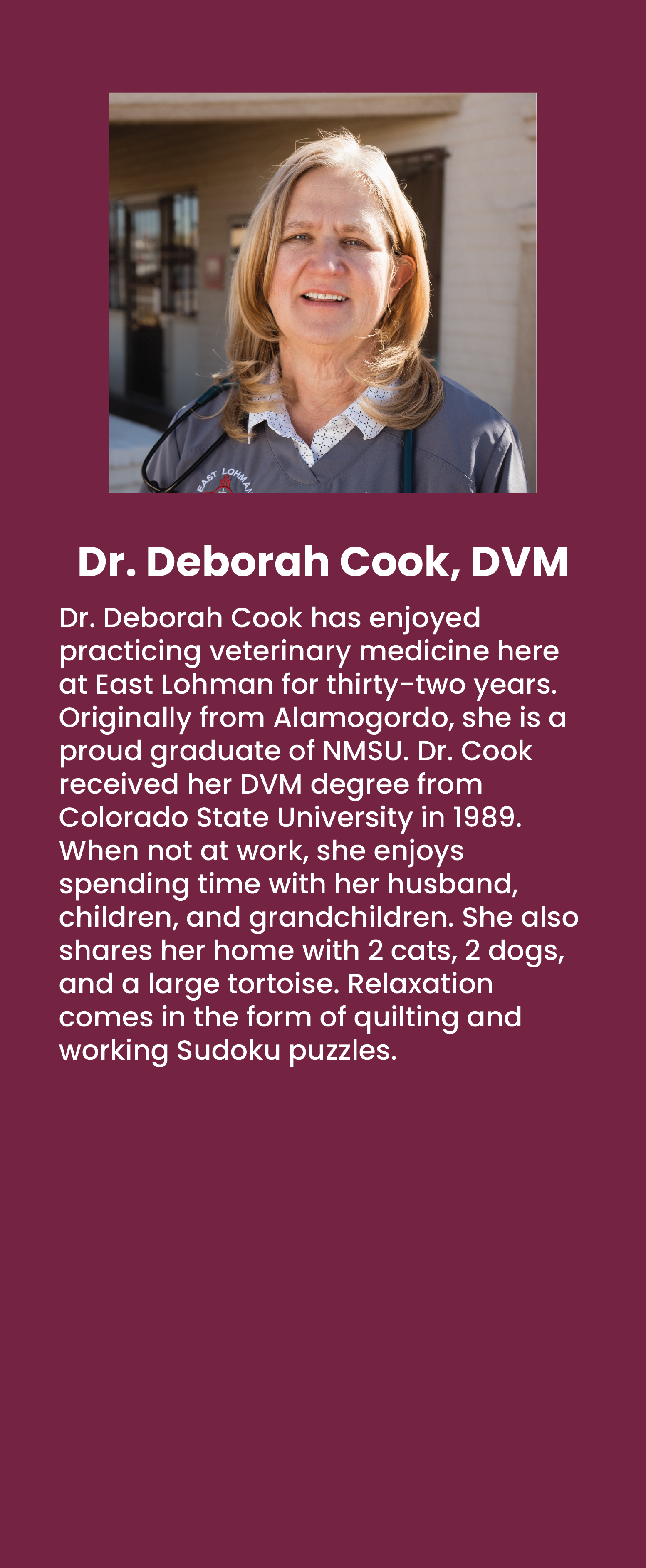 Meet Our Staff – East Lohman Veterinary Clinic